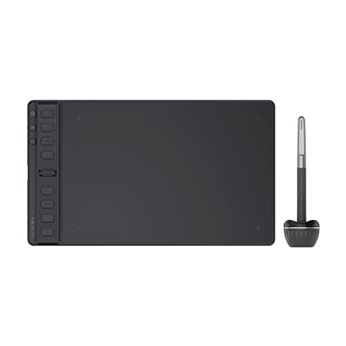 2023 HUION Inspiroy 2 Medium Drawing Tablet with Scroll Wheel 8 Customized Keys Battery-Free Stylus for Digital Art, Design, Sketch, 9x5inch Graphics Tablet Works with Mac, PC & Mobile, Black