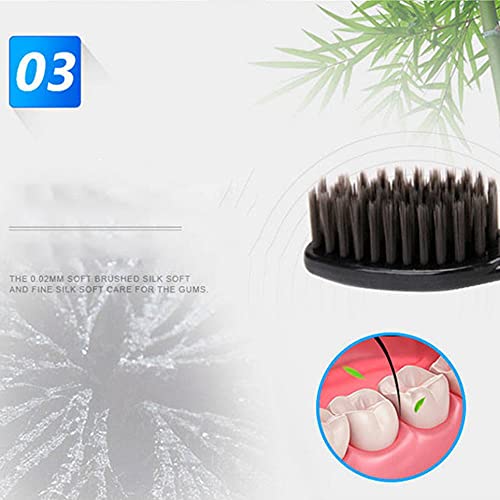 Kiminors dobrygalpe Charcoal Toothbrush Soft Toothbrush Adult Household Cleaning Toothbrush,Black, 30 * 200 * 150 MM