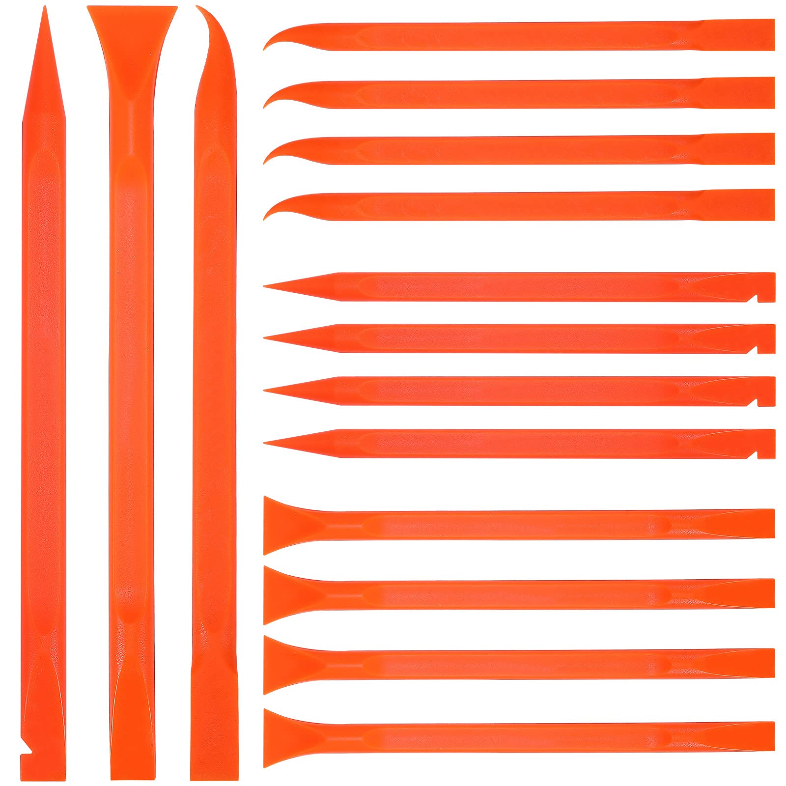 18 Pieces Non-Scratch Plastic Scraper Tool Carbon Fiber Plastic Scraper Multi-Purpose Scraper Pen-Shaped Scraper Cleaning Scraper Tool for Cleaning Small and Narrow Space (Orange)