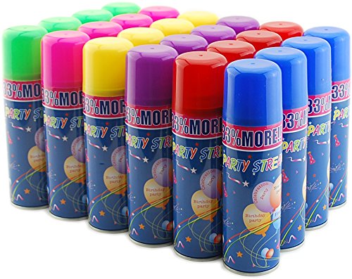 48 Pack Wholesale Lot: Party Crazy String Streamer Spray Cans Wholesale Lot