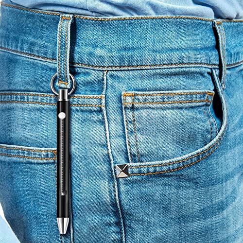 3 Pieces Black Keychain Titanium Telescopic toothpicks | Integrated Design Telescopic Toothpick with Titanium Protective Case Holder | Metal Pocket Toothpick Stainless Steel Toothpick
