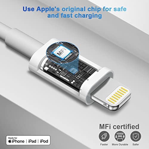 iPhone 14 13 12 Fast Charger [Apple MFi Certified] 20W PD USB C Wall Charger with 6FT Lightning Cable Compatible iPhone 14/14 Pro/14 Pro Max/14 Plus/13/12/11/Pro/Pro Max/Mini/Xs Max/XR/X, iPad