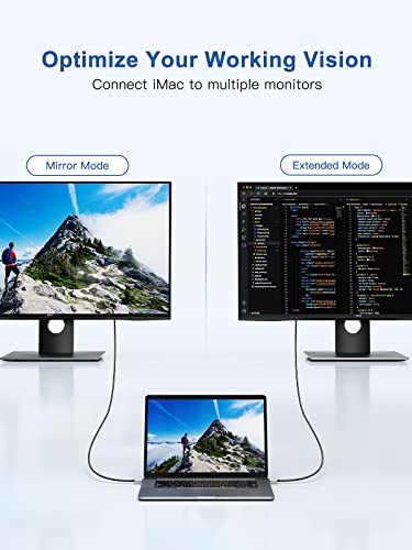 dockteck USB C to HDMI Cable, 3Ft Thunderbolt 3/4 to hdmi 4K[60Hz] Braided Cord, High-Speed HDR USB C to Hdmi Cable for MacBook Pro/Air, iPad Air 4/iPad Pro 2021/iMac/S20/XPS 15/Dell
