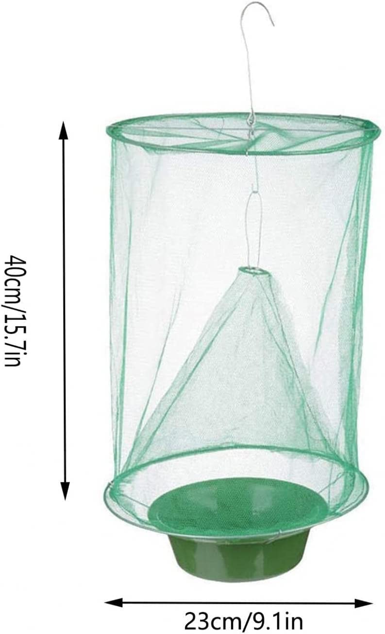 2/8 Set Ranch Fly ππ«ap - Reusable Fly ππ«ap with ππit Tray Upgraded Fly πππcher Cage Effective Fly Bag for Indoor Outdoor Hanging Family Farms,Stable,Garden,Orchard,Park,Restaurants (2Set)