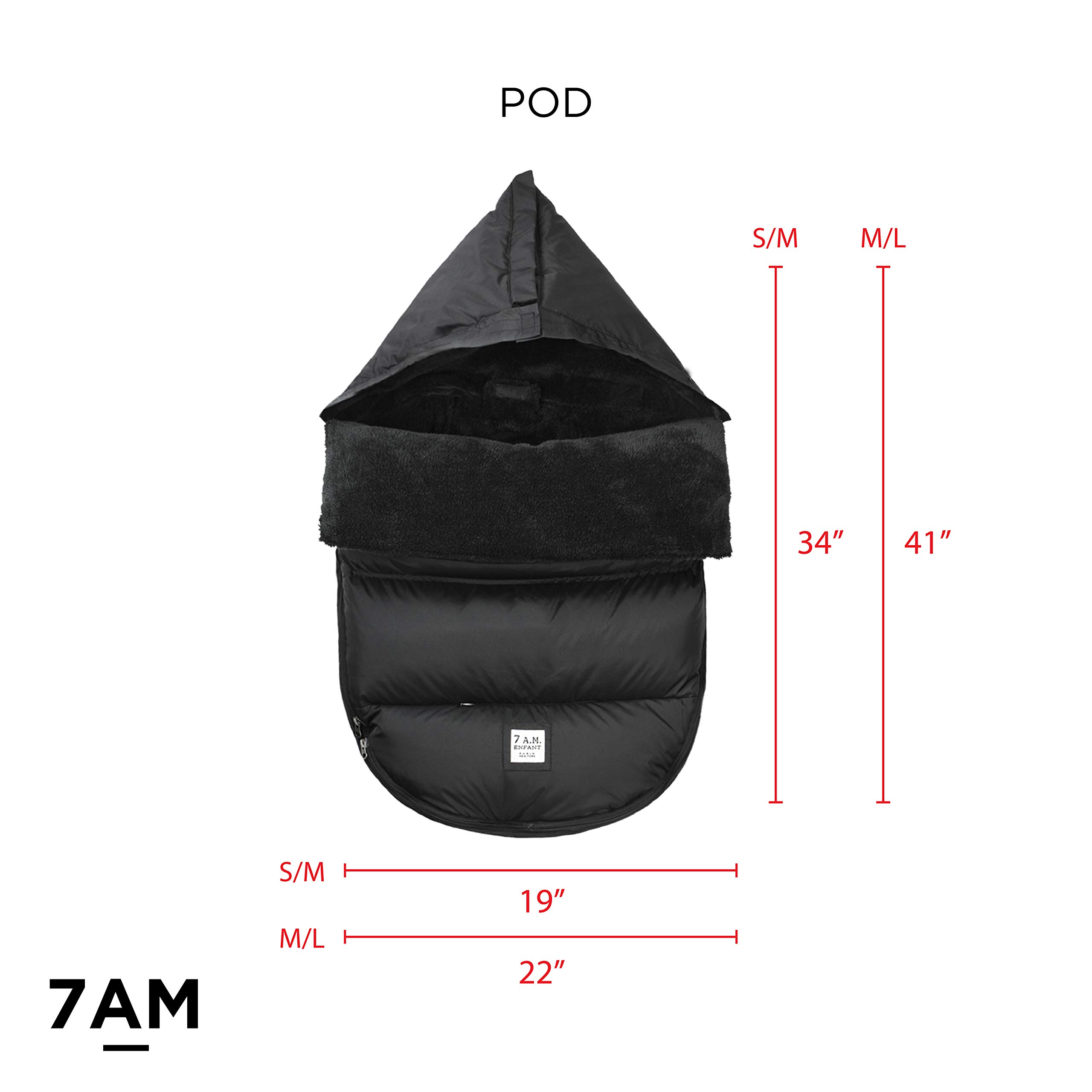 7AM Enfant Universal Stroller Footmuff - Water Repellent Winter Bunting Bag for Strollers & Car Seats, Soft Micro-Fleece & Plush Lined Stroller Footmuff for Baby Boy & Girl | PlushPOD