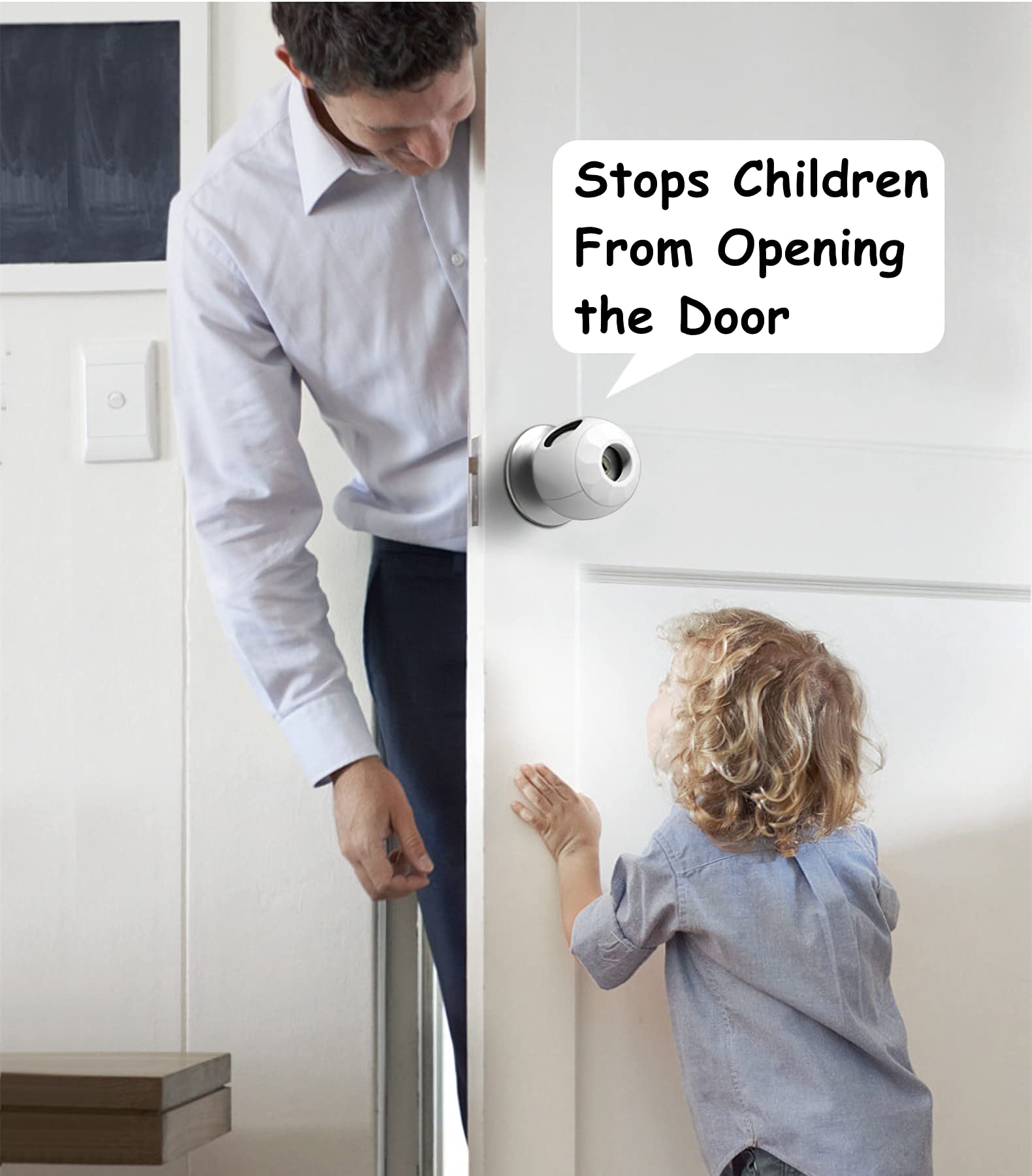 Baby Safety Door Knob Covers 4 Pack Baby Safety Door Handle Protector Child Proof Door Knobs Door Safety for Kids Universal Fit Easy Grip Lockable Design One Hand Operation for Parents No Tools Needed