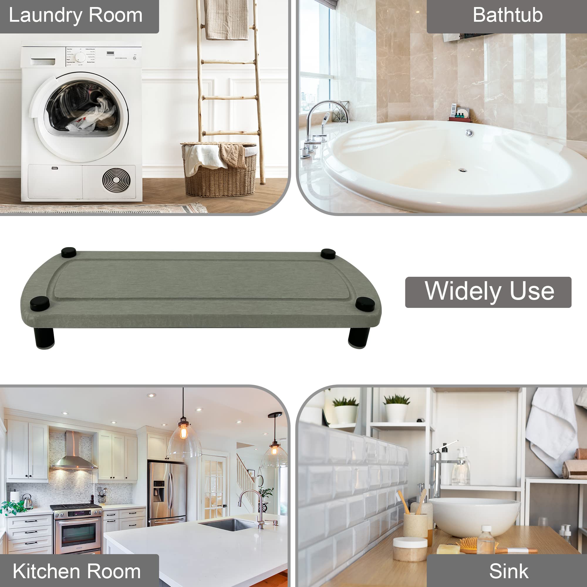 2 Pack - Kitchen Sink Organizer - Diatomaceous Earth Instant Dry Sink Organizer β Luxurious Sink Caddy Set for Bathroom and Kitchen β Stylish and Minimalist Soap and Sponge Caddy β Grey