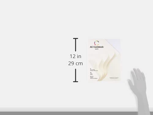 8.5 x 11-inch White AC Cardstock Pack by American Crafts | Includes 60 sheets of heavy weight, textured white cardstock