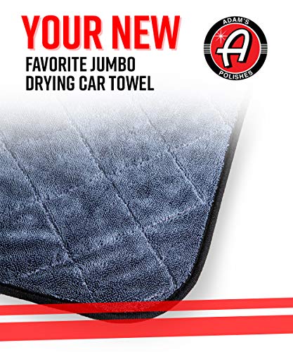 Adam's Jumbo Plush Drying Towel 33 x 29 inches 1500 GSM - The Most Absorbent Microfiber Drying Towel You Have Ever Used (1 Pack)