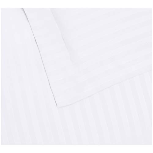 Amazon Basics Striped Microfiber Duvet Cover Set - 3 pieces, King, Bright White