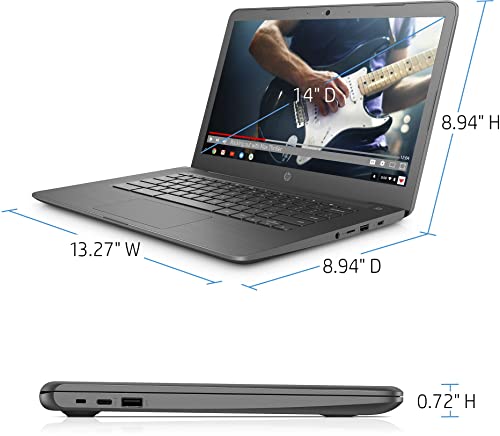 2021 HP Chromebook 14 Inch Full HD Display Laptop, Intel Celeron N3350 up to 2.4 GHz, 4GB RAM, 64GB eMMC, WiFi, Webcam, USB Type C, Chrome OS + (Zoom or Google Classroom Compatible) NonTouch - Gray