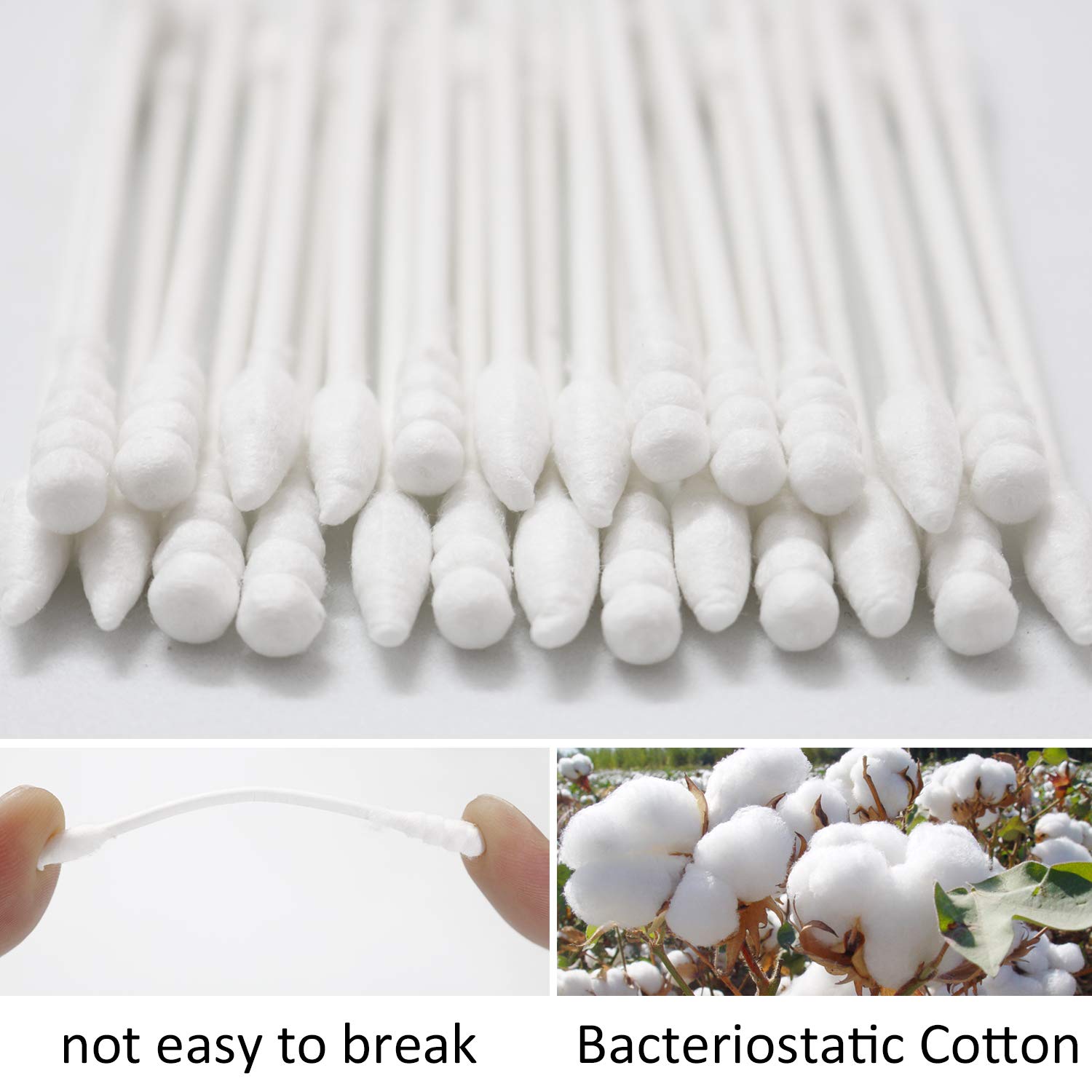 800 Pieces Cotton Swabs, Double Tipped Precision Tips Cotton Buds Spiral Head Multipurpose(4 Packs, 200 Pcs, 1 Pack)