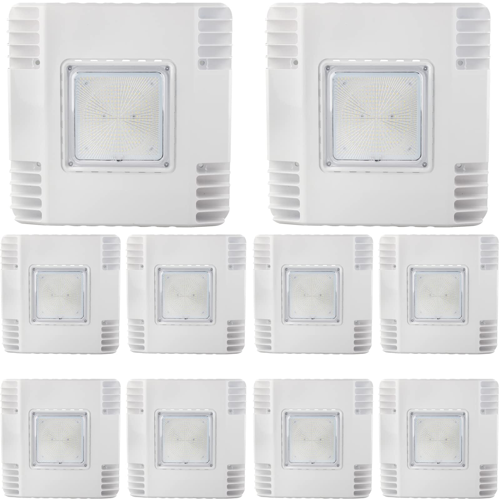 150W LED Canopy Light, 21000LM 5700K Daylight White Super Bright Gas Station Canopy Light,LED Parking Garage Lights(600W HID/HPS Equivalent) IP65 Waterproof, DLC and UL Certified (10-Pack)