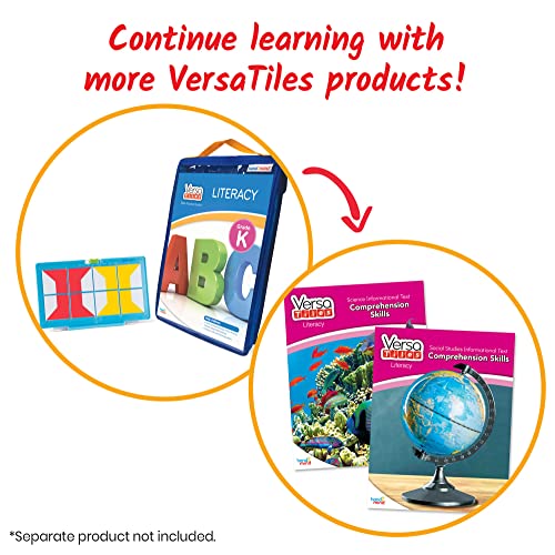 hand2mind VersaTiles Literacy Kindergarten Workbook Bundle, Science Skills and Social Studies Comprehension, Kindergarten Reading Workbooks, Reading Help, Kindergarten Homeschool Supplies (2 Books)
