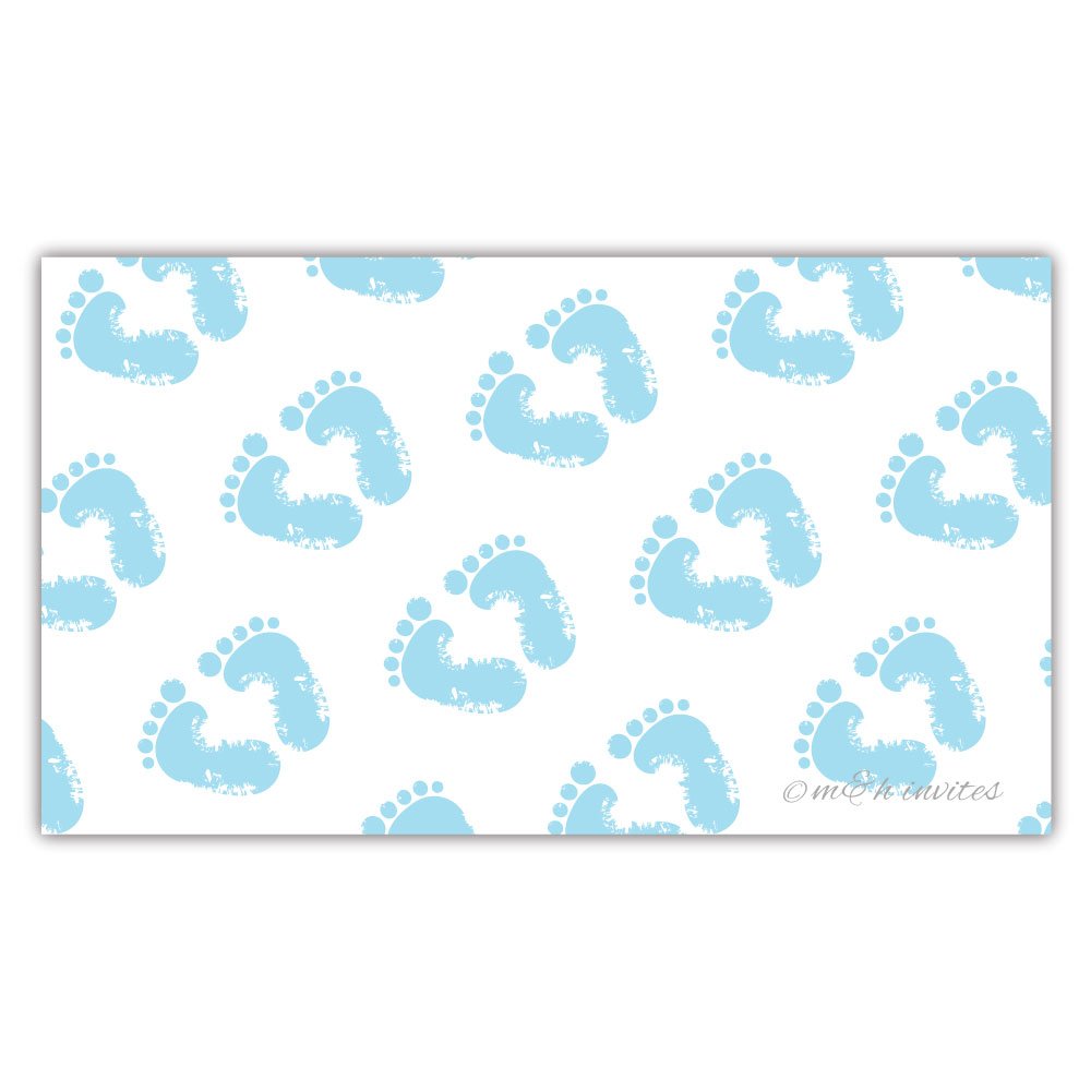 50 Blue Baby Feet Diaper Raffle Tickets - Boy Baby Shower Game