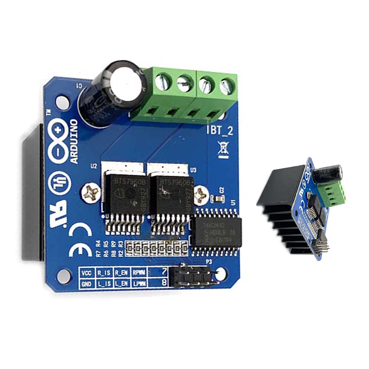 Kiro&Seeu Double BTS7960B DC 43A Stepper Motor Driver Module H-Bridge PWM Driving Board Compatible with Arduino Smart Car Raspberry Pi