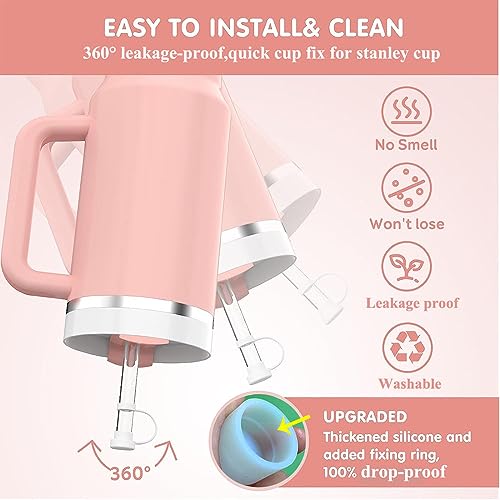8PCS Water Bottle Pouch for Stanley Cup Fanny Pack Accessories Spill Leak Proof Stopper Set for Stanley 2.0 40oz/30oz,Gym Accessories for Women Tumbler Accessories Running Water Bottle Handheld Caddy
