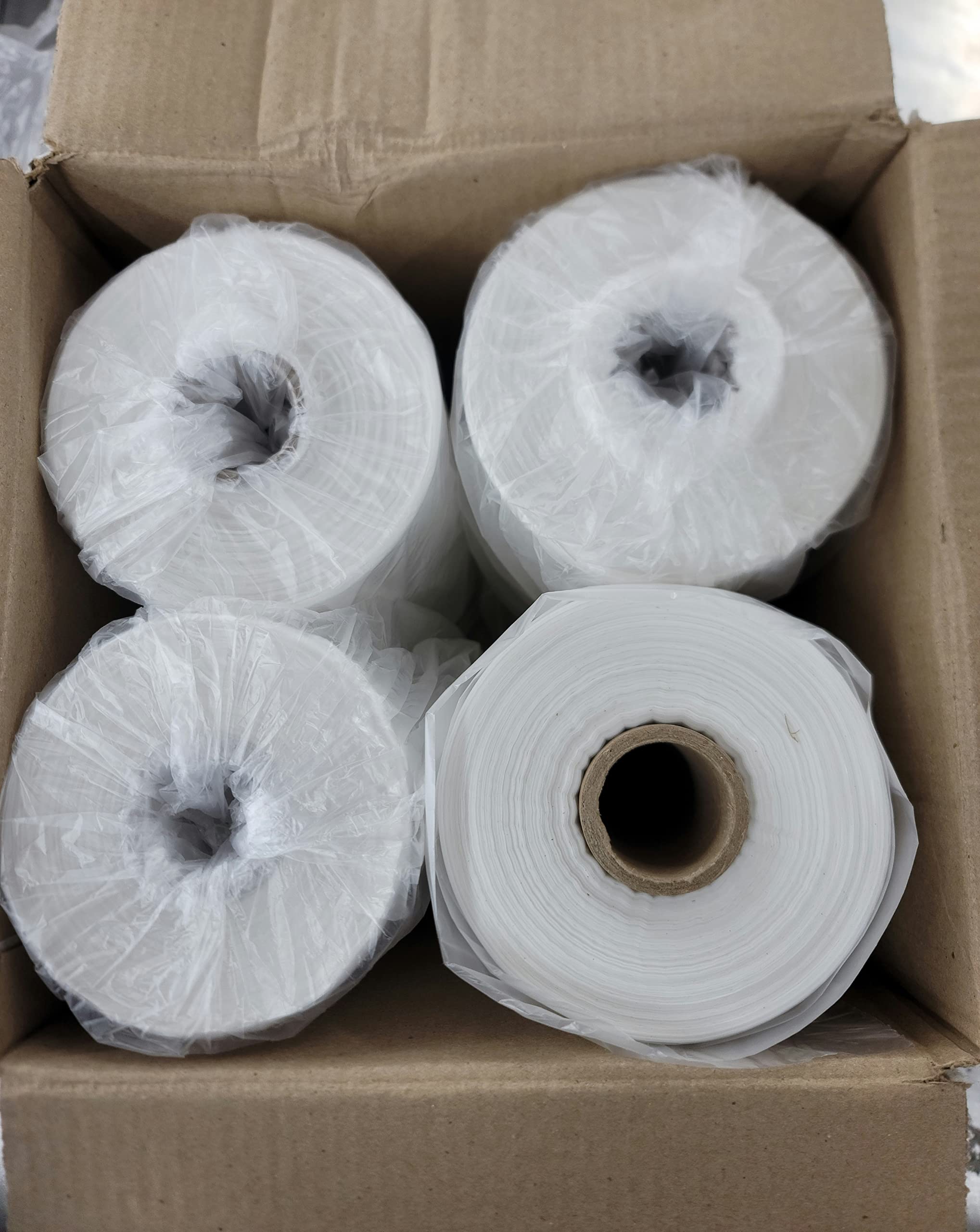 12" x 20" Large Plastic Produce Bag 4 Rolls, 3000 COUNT Made in India HDPE, Durable Clear Food Storage Saver for Fruit Vegetable Bakery Snack Grocery Bags
