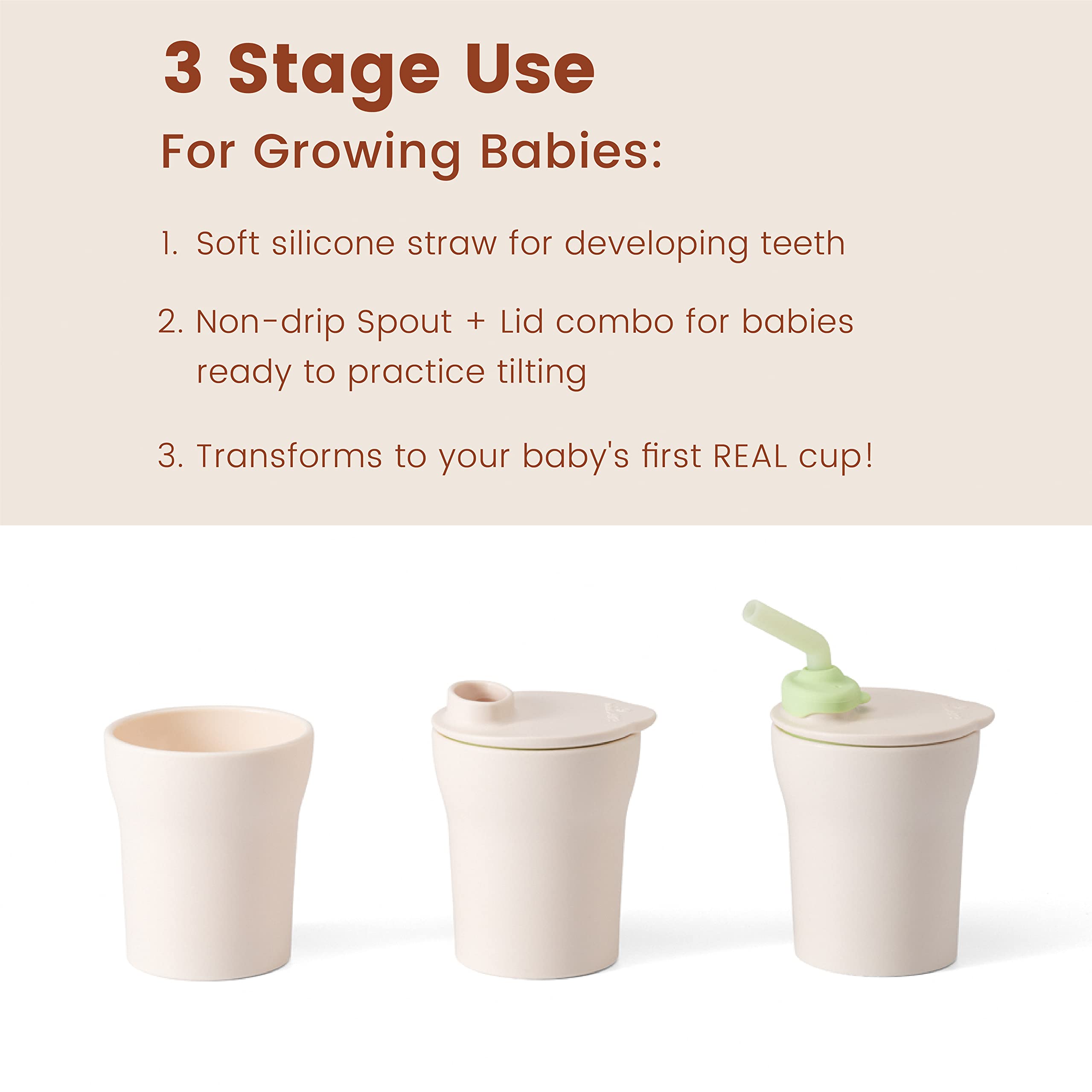 Miniware 1-2-3 Sip! Training Cup for Baby Toddler Self Feeding & Development, Tiny Cup Perfect for Baby Led Weaning, Non Drip Lid, Dishwasher Safe (2 Pack, Aqua + Key Lime)