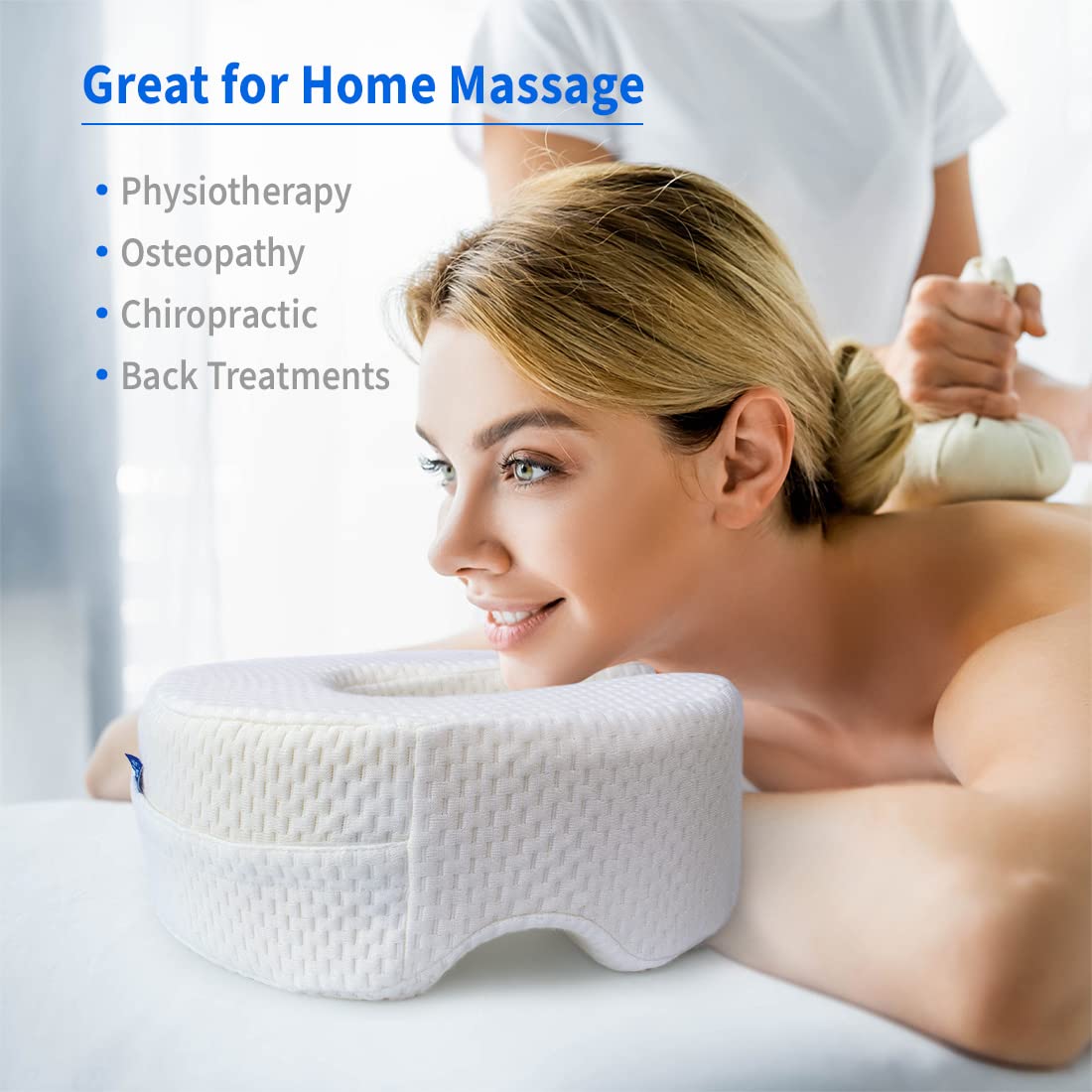Breathe Easy Face Down Pillow - Premium Adjustable Cradle Providing Superior Comfort. Best for Prone Face-Down Resting, as a Home Massage Headrest, or Contoured Post-Eye Surgery Support.