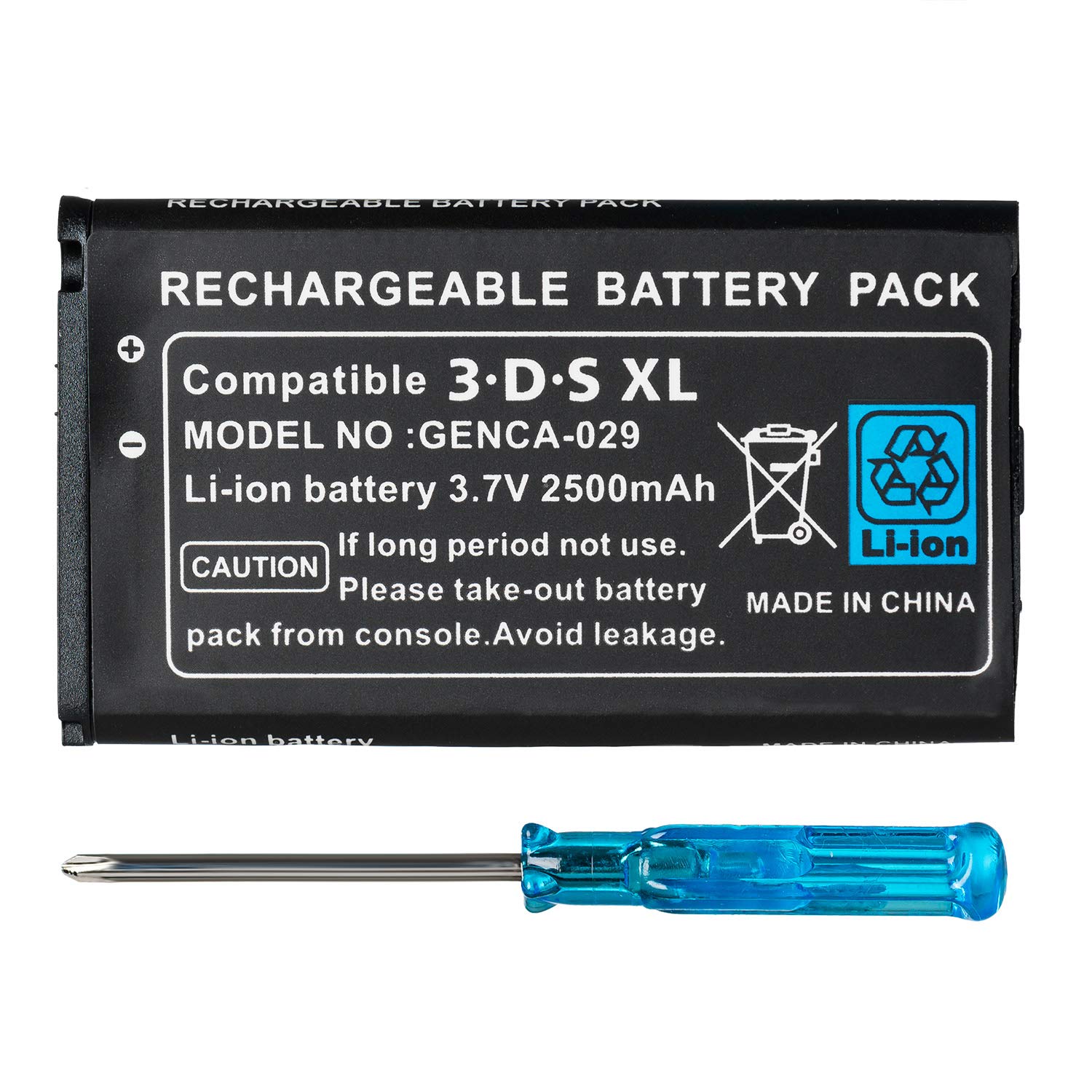 3DS XL Battery Pack, 3.7V 2500mAh Li-ion Battery + Screwdriver for Nintendo 3DS XL Game