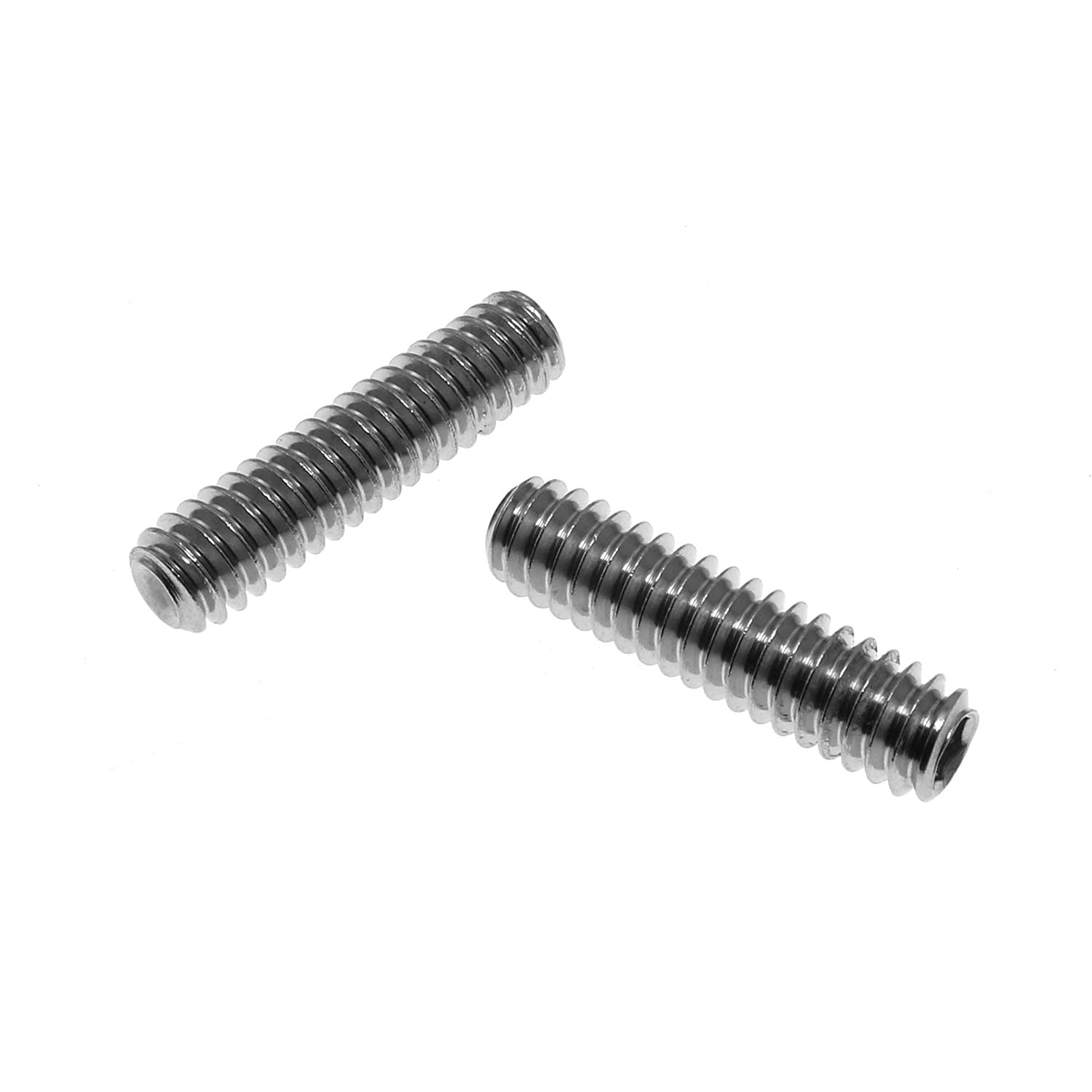BAIRONG 10pcs 304 Stainless Steel Allen Head Hex Hexagon Socket Flat Point Set Screw End Grub Headless Bolt 1/4-20 x 1" with Hex Drive Wrench