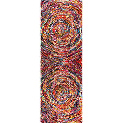 nuLOOM Ardelle Swirl Shag Runner Rug, 2' 6" x 6', Multi