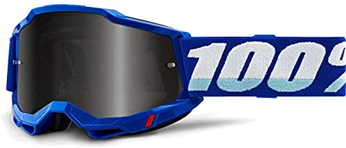 100% Accuri 2 Sand Mountain Bike & Motocross Goggles - MX and MTB Racing Protective Eyewear (BLUE - Smoke Lens)