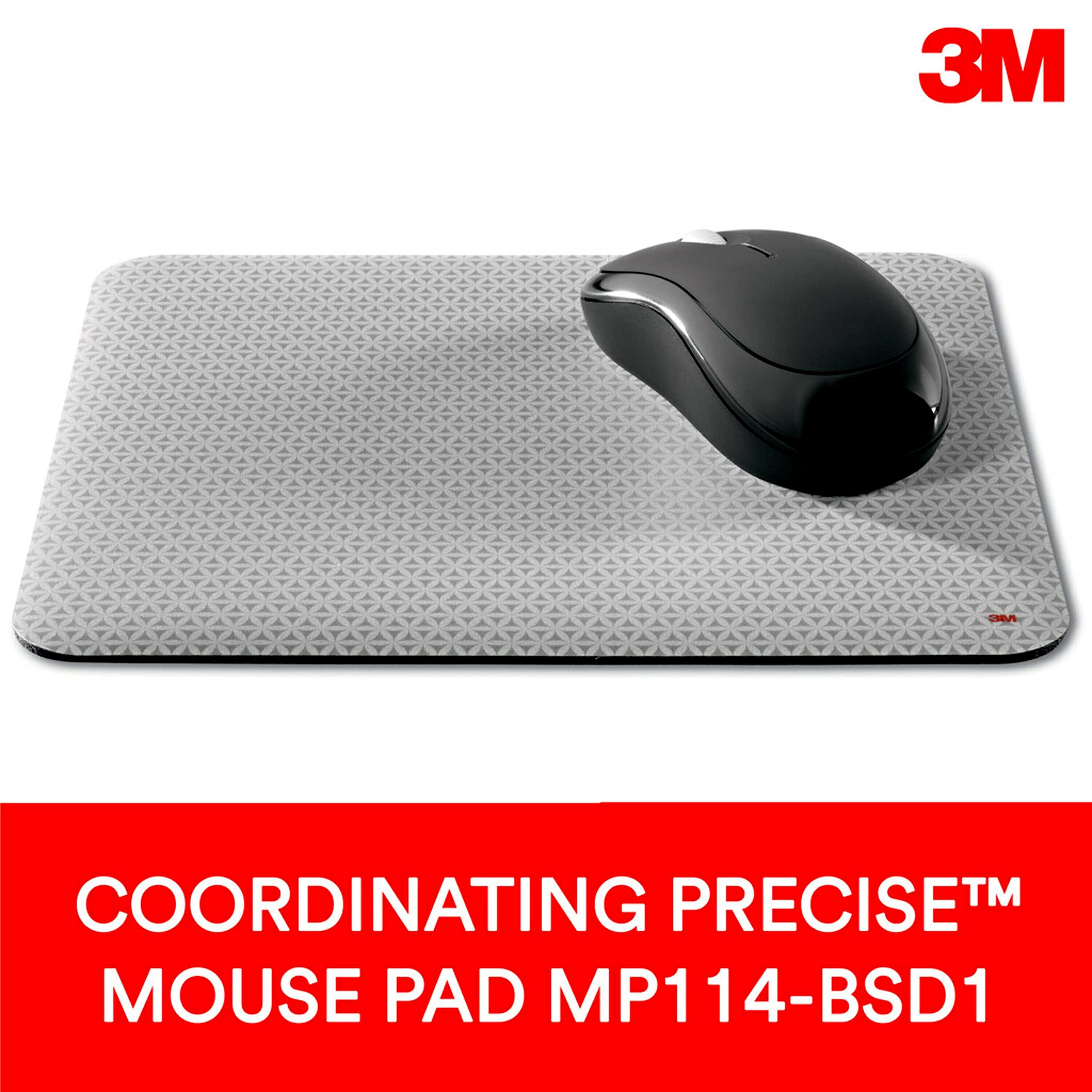 3M Gel Wrist Rest for Mouse, Soothing Gel Comfort with Durable, Easy to Clean Leatherette Cover, Antimicrobial Product Protection, 6.9", Black (WR305LE)
