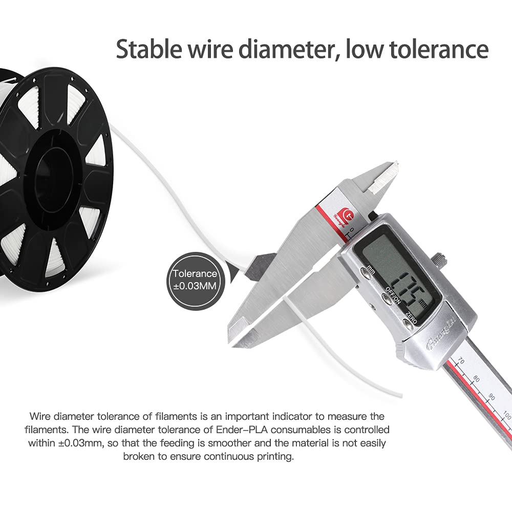 ARAMOVA Ender Series- PLA 3D Printer Filament 1.75mm, Upgrade Stronger Toughness Printing Consumables, Dimensional Accuracy ± 0.03 mm, 1 KG (2.2 LBS)