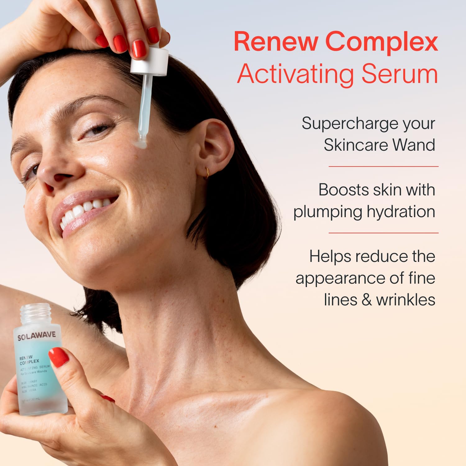 Solawave Renew Complex Serum for Face & Neck | Boost the Effects of Solawave Facial Wand | Red Light Therapy for Face & Microcurrent Facial Device for Anti-Aging & Skin Tightening | Solawave Original