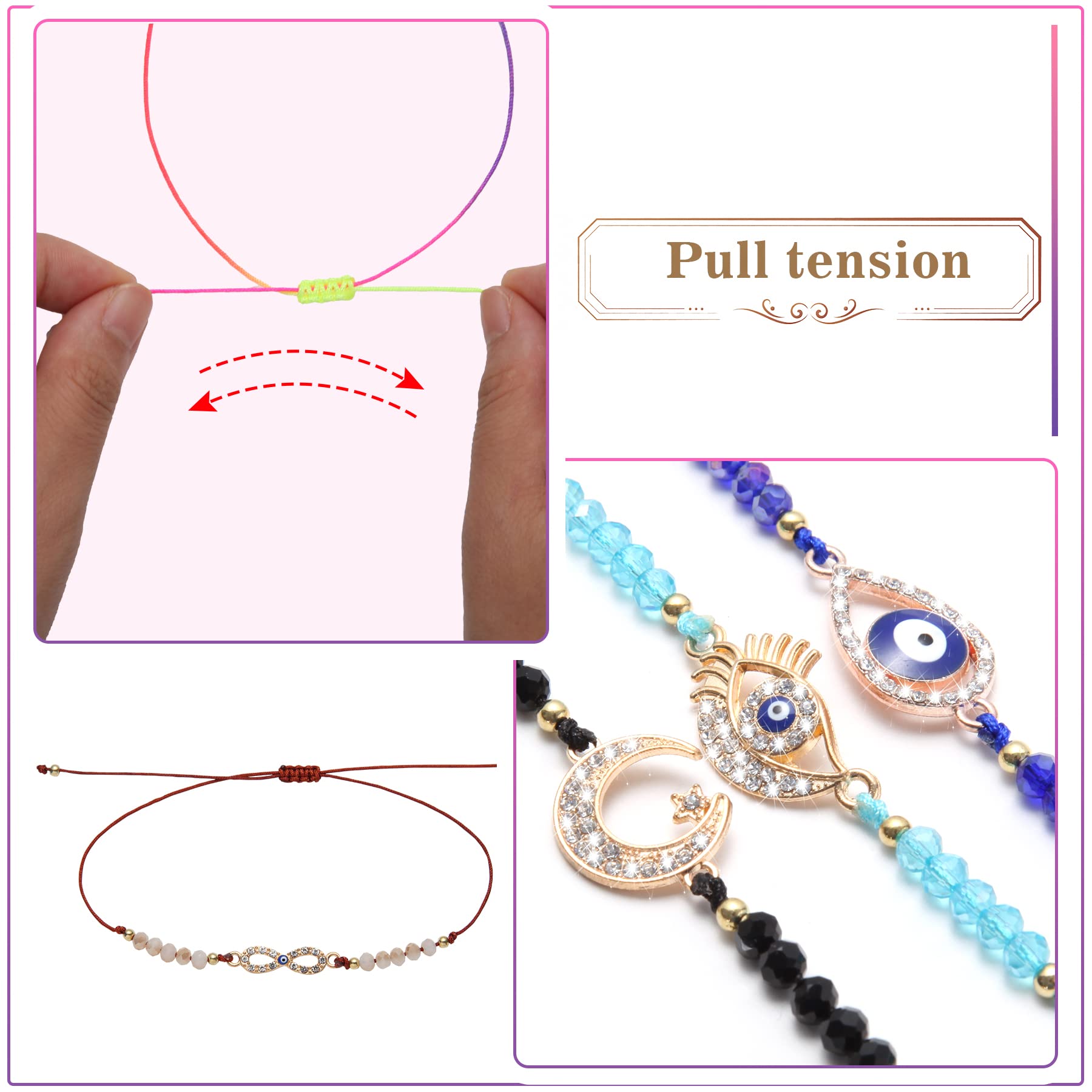 15 pcs Evil Eye Bracelets Mexican String Knot Bracelets Beaded Adjustable Handmade Braided Bracelet Set Evil Eye Anklets Jewelry for Women