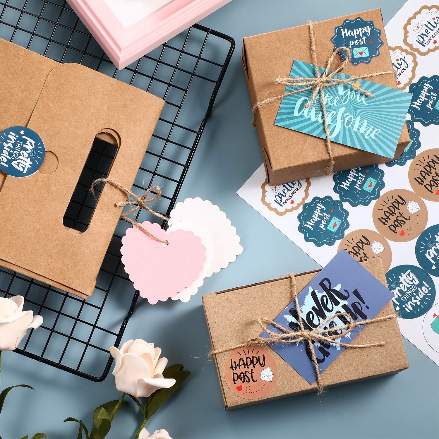 500 Pieces Mail Stickers Small Business Post Package Labels Thank You for Your Order Stickers for Businesses Online Shop Owners