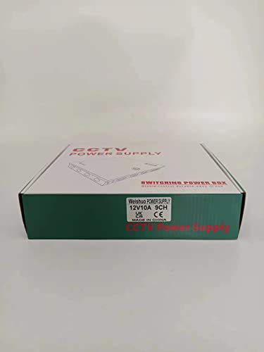 9CH Channel Port Distributed Power Supply Box Swithing Power Supply Output 12V 10 Amp for CCTV DVR Security System and Cameras