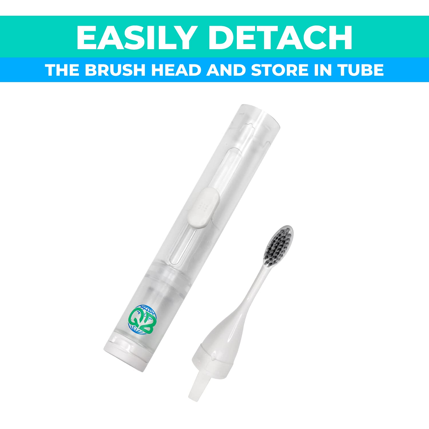 Quick Brush Travel Toothbrush with Toothpaste stored in Handle- On The Go Oral Care Kit Convenient for Home Office School Purse Backpacking, Portable and Foldable Brush