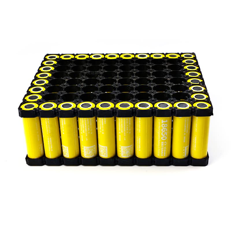 100 Pcs 18650 Lithium Battery Cell Holder, Battery Storage Box Cell Spacer Bracket Stand Plastic Battery Pack Bracket Cylindrical Cell Battery Stand for DIY Fixed 18650 Battery