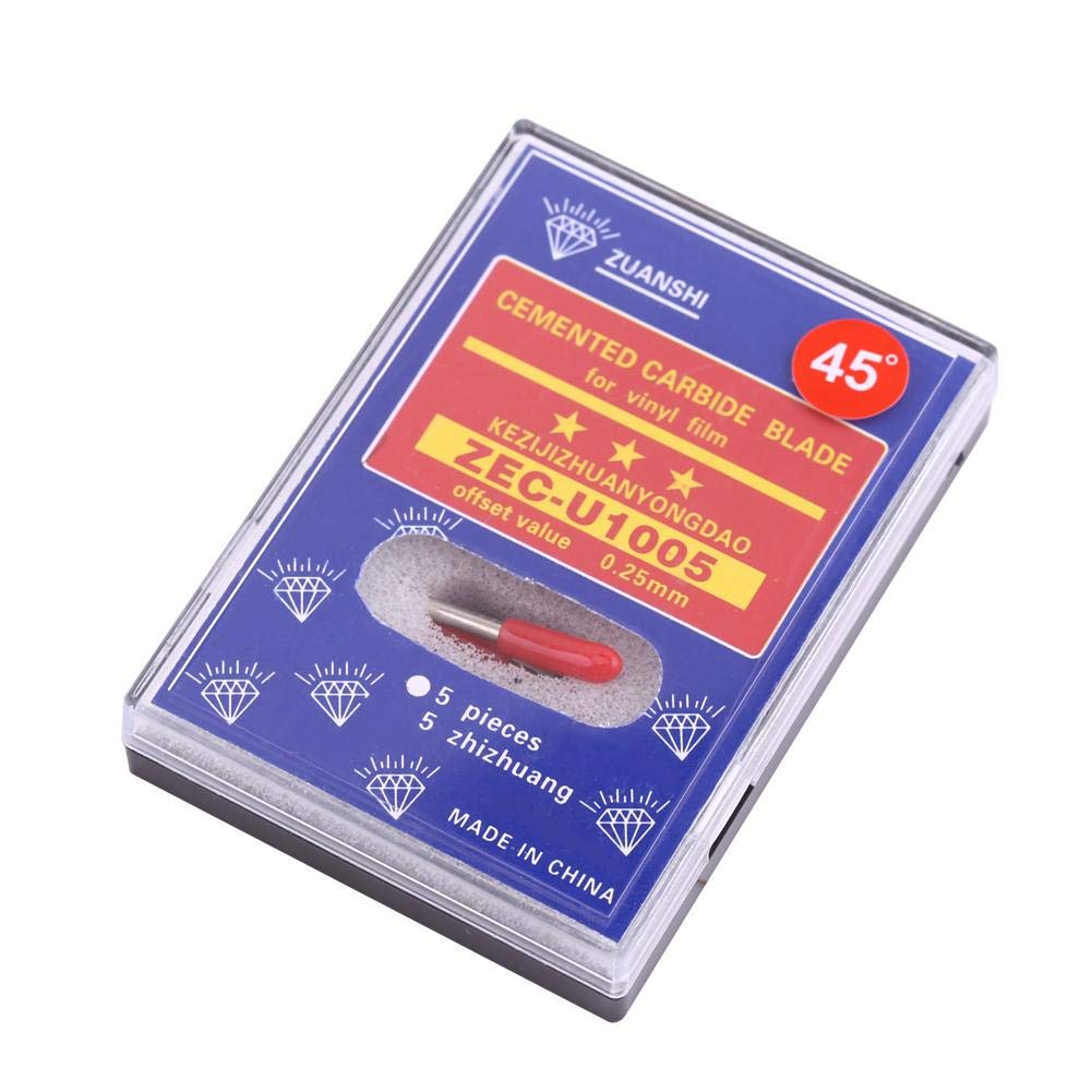 10Pcs Cutting Knife 30/45/60 Degree Plotter Cutter Blades Cemented Carbide GCC Cutter Cutting Plotter Blade Replacement Cutter Blades (45°)