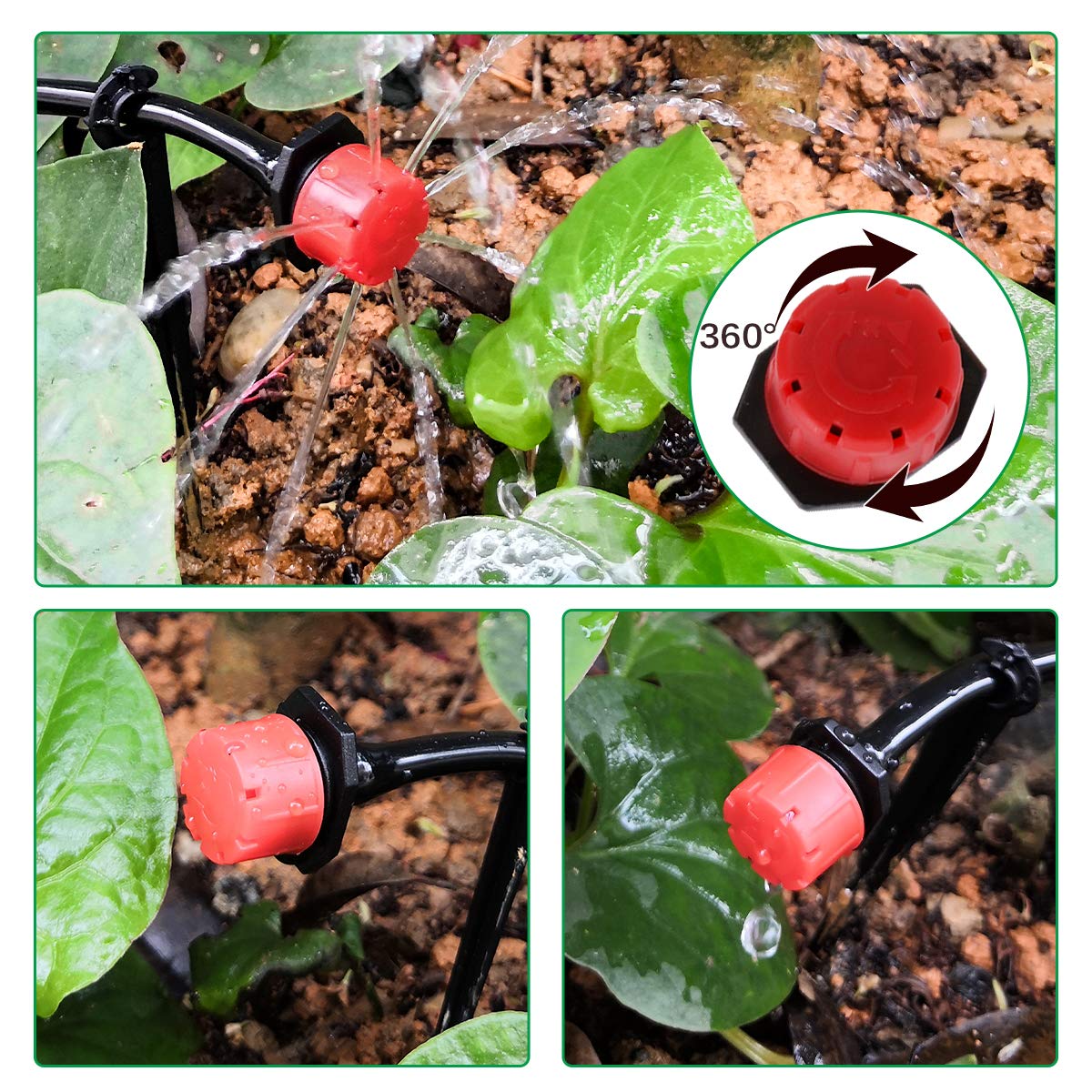 100FT Drip Irrigation Kit Automatic Watering System Drip Irrigation System 100FT 1/4" Blank Distribution Hose DIY Micro Irrigation Kit Saving Water with Adjustable Dripper for Greenhouse Patio Lawn