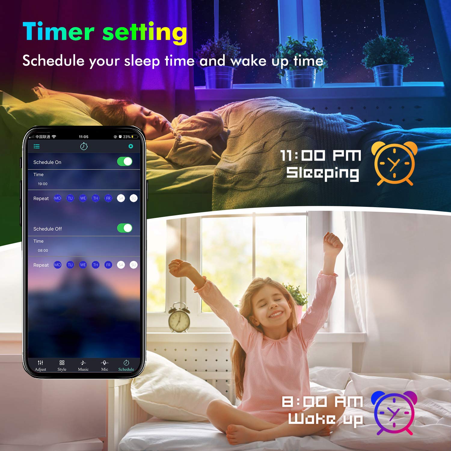 100ft Led Strip Lights, LiviNGPAi Color Changing LED Light Strips with Music Sync, Remote, Built-in Mic, Bluetooth App Control, RGB LED Lights for Bedroom, Party, Kitchen, TV, Home