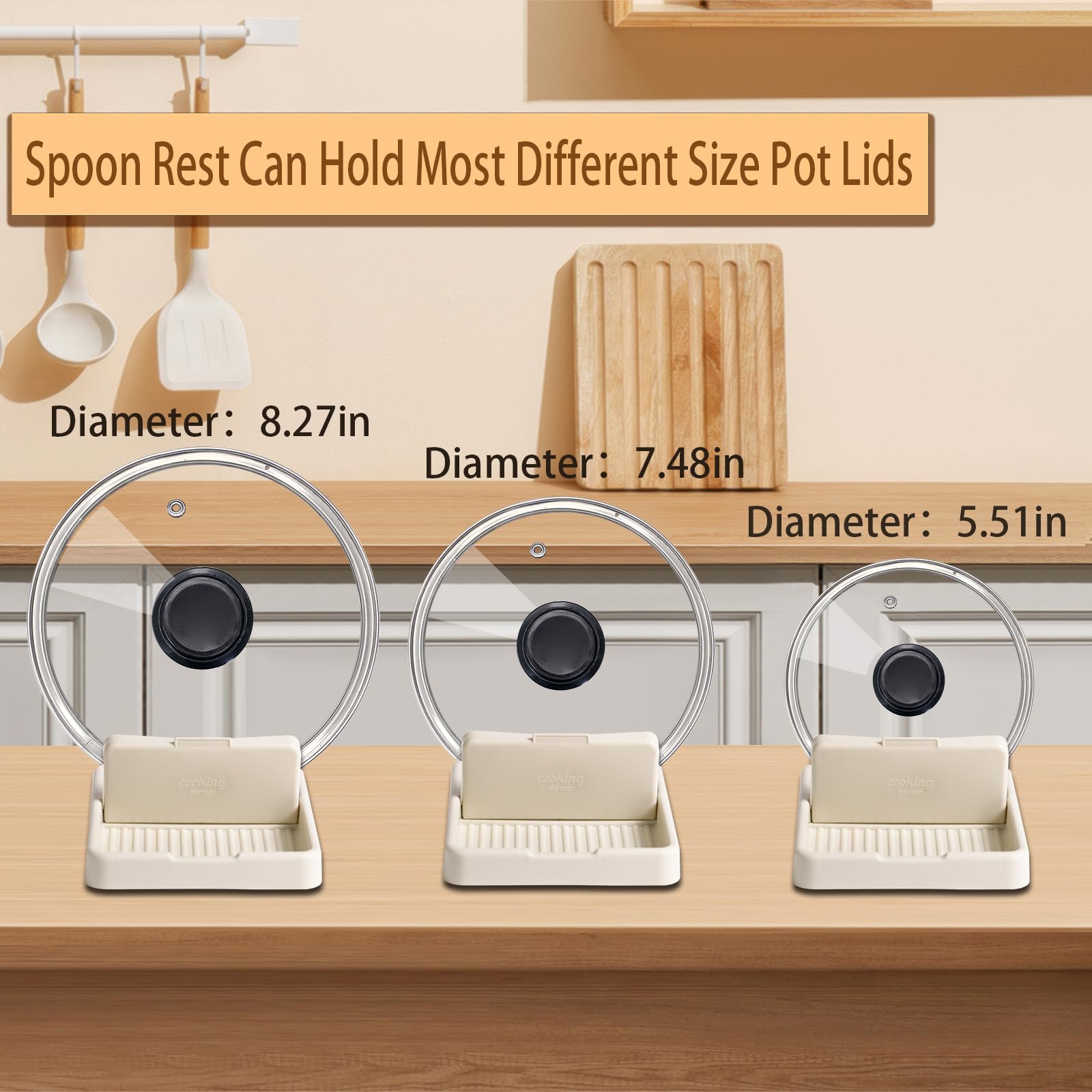 2 Pcs Spoon Holder for Kitchen Counter, Spoon Rest Holder for Stove Top, Spoon Rest with Lid Holder, Cooking Spoon Holder, Spatula Holder for Countertop. Utensil Rest Ladle Holder Kitchen Accessories