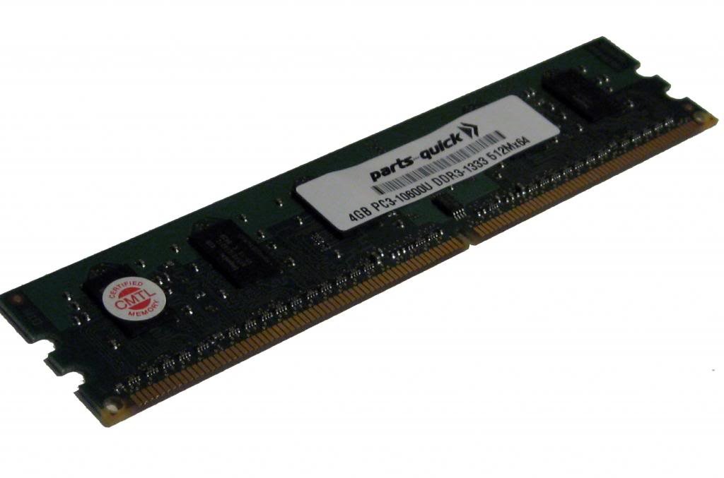4GB Memory Upgrade for HP Pavilion p6-2316s DDR3 PC3-10600 1333MHz DIMM Non-ECC Desktop RAM (PARTS-QUICK Brand)
