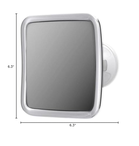 3X Magnifying Shower Mirror for Fogless Shaving with Suction Cup, Shatterproof Surface and 360° Swivel, 6.3" x 6.3"