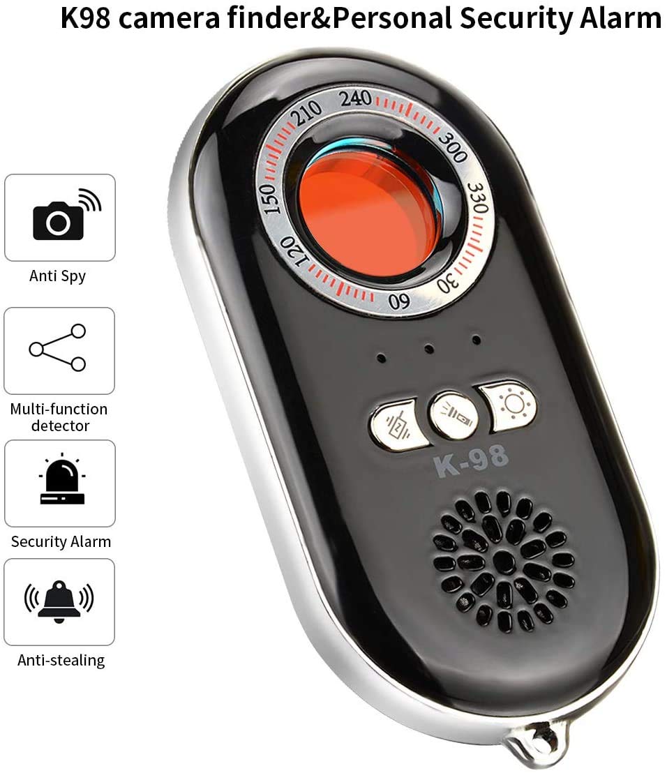 XinYu Anti-Spy Hidden Camera Detector Infrared Portable Safesound Personal Alarm 3-in-1 Functionality Defense Emergency Alert with Mini LED Flashlight for Home Hotel Travel Suitcase Security Box