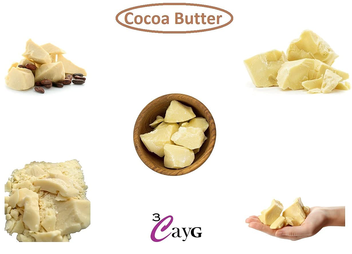3CayG Pure and Natural Cocoa Butter from Ghana (5LBS)