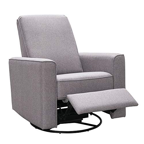 Abbyson Living Hampton Swivel Glider Nursery Recliner - Upholstered, Fully Padded, Reclining Rocking Chair, Taupe