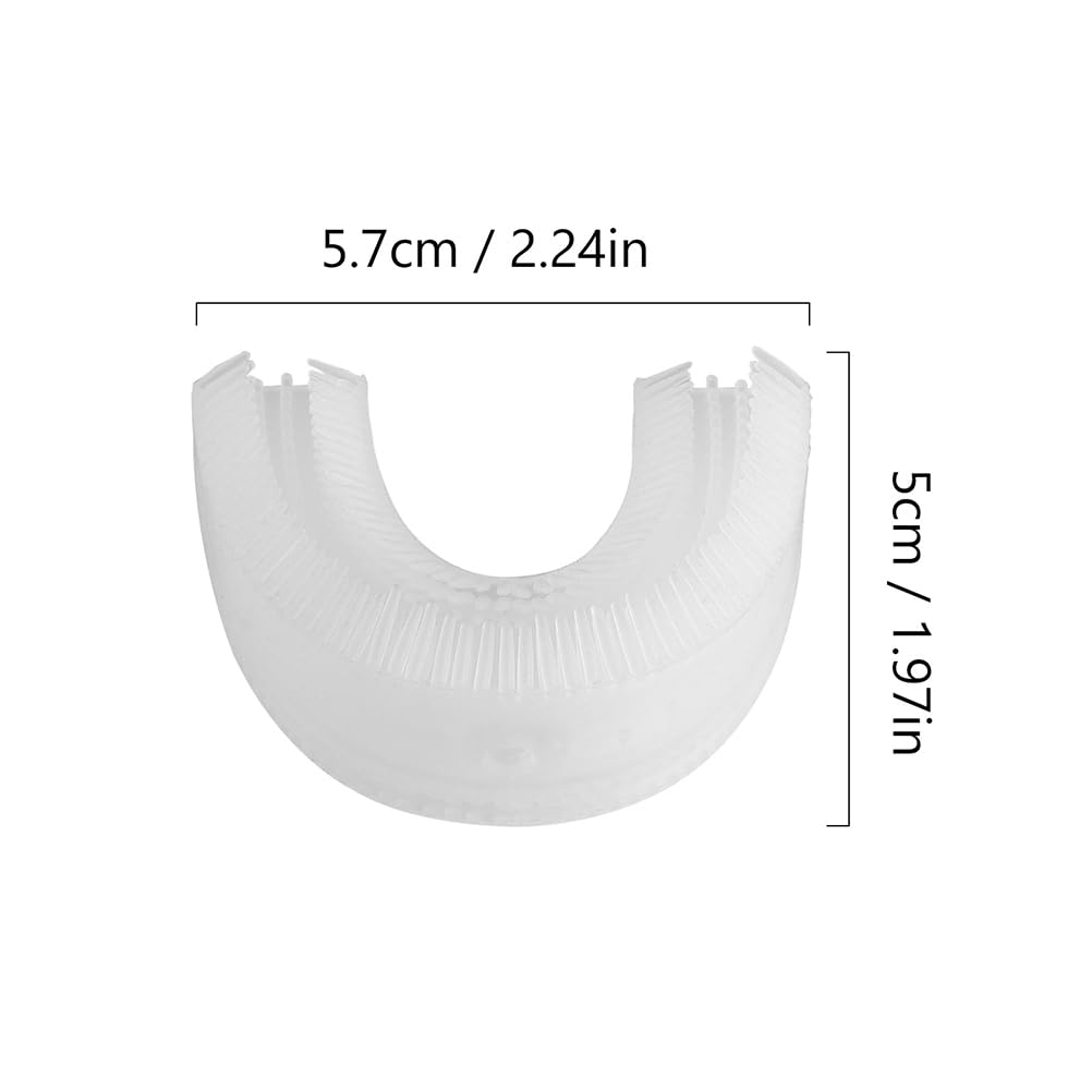 HEALLILY 2pcs U Shaped Toothbrush Head Silicone Automatic Electric Toothbrush Heads Replacement Refill for Electric Toothbrush Accessories