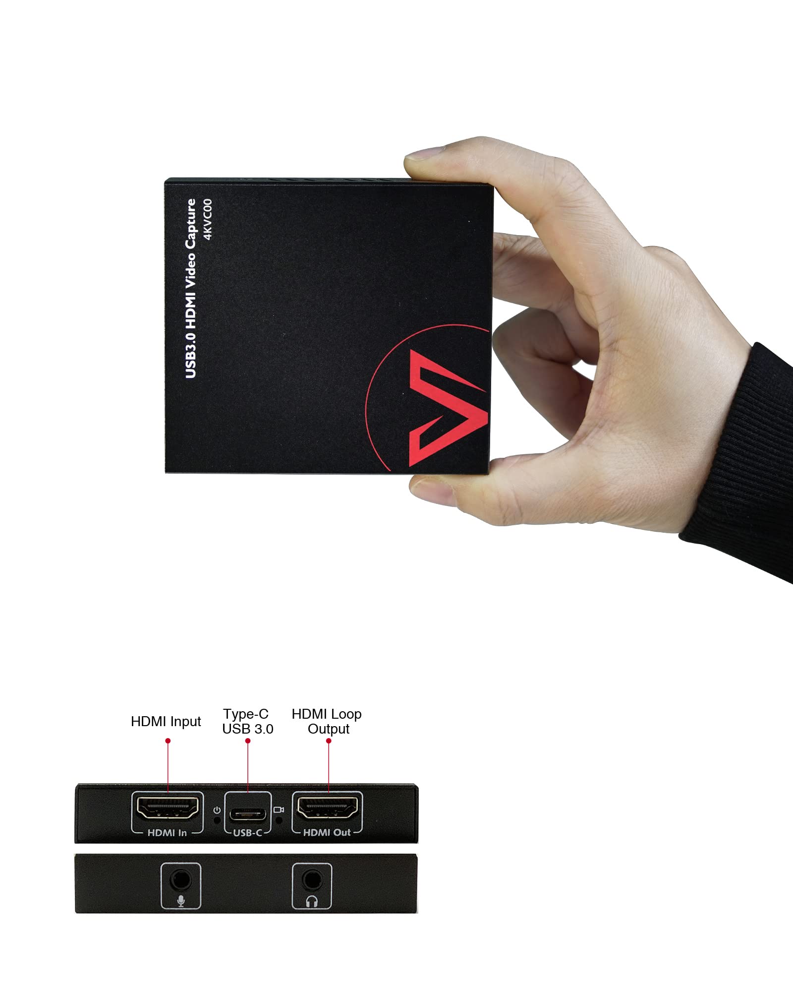4K@60Hz Game Capture Card USB 3.0, HDMI 2.0 Passthrough, Real-time Audio, Auto CEC, Works with Xbox PS5 PS4 Nintendo Switch DSLR OBS Twitch Live Streaming