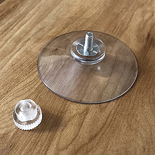 12pcs 53mm Glass Sucker Wall Hanger Pads Clear Screw Hooks Suction Cup Holder Transparent and Strong PVC Sucker Hook, Waterproof Storage and Fixation of Foot Pad