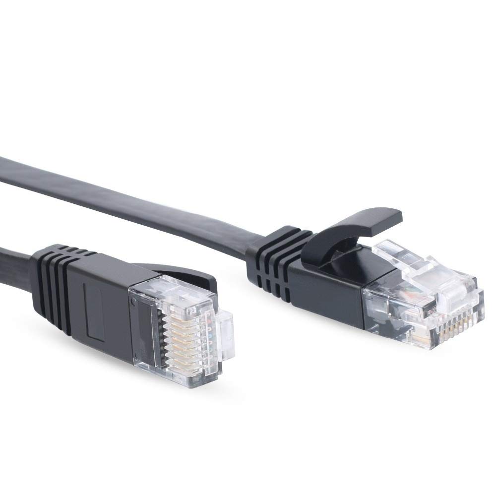 6pack 15cm 50cm 1 Meters 2m3m5m10m 30m 98FT CAT6 Flat UTP Ethernet Network RJ45 Patch LAN Black/Blue/White Color liuqiangmeiguo (Color : Black, Length : 20meters)