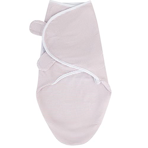 Ely's & Co. Adjustable Swaddles for Newborn, Baby Swaddles 0-3 Months, Velcro Swaddle Sack for Baby Girl, 100% Cotton, 2 Pack (Pink Tulip)